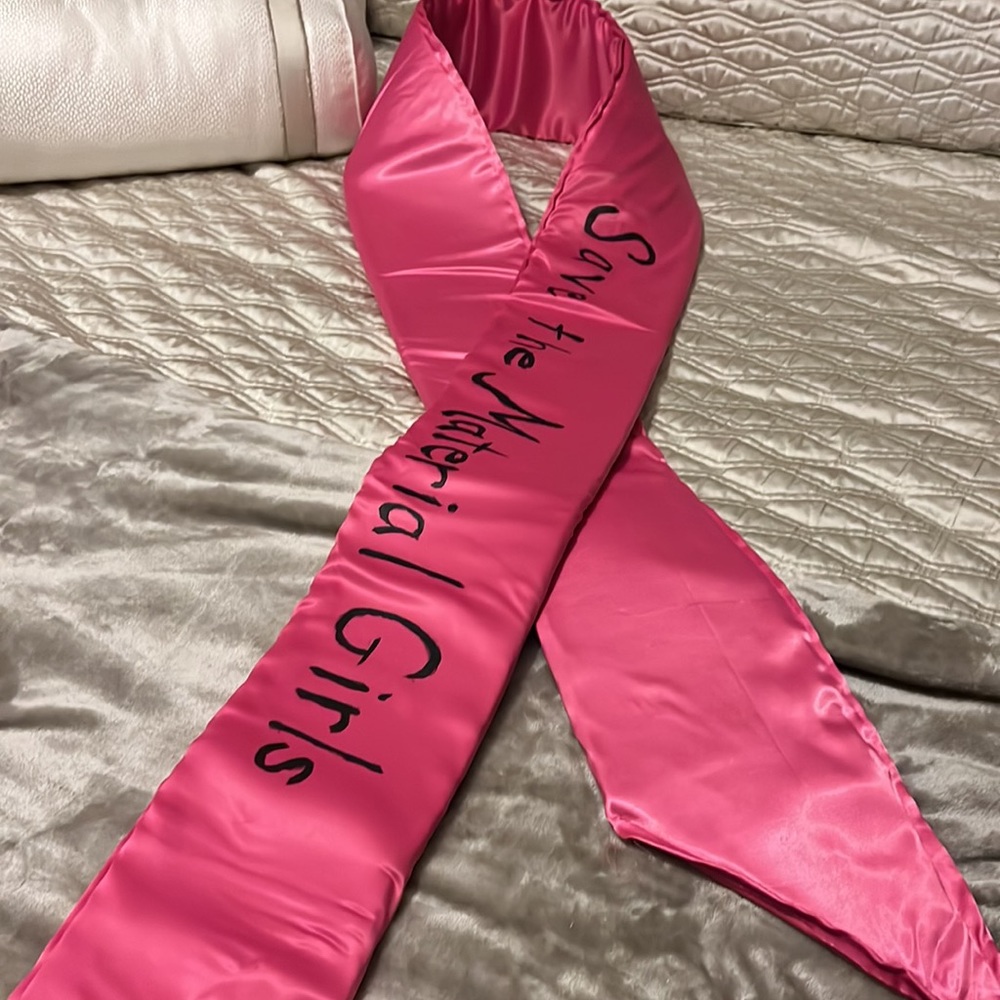 Breast Cancer Pink Ribbon “ Save The Material Girls” - Gem
